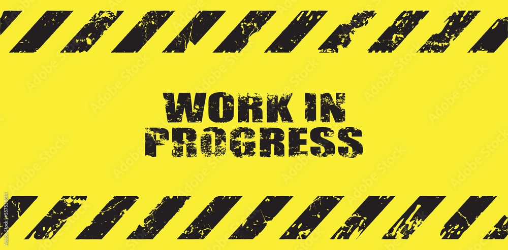 warning sign. Work in progress background. Stock Vector | Adobe Stock