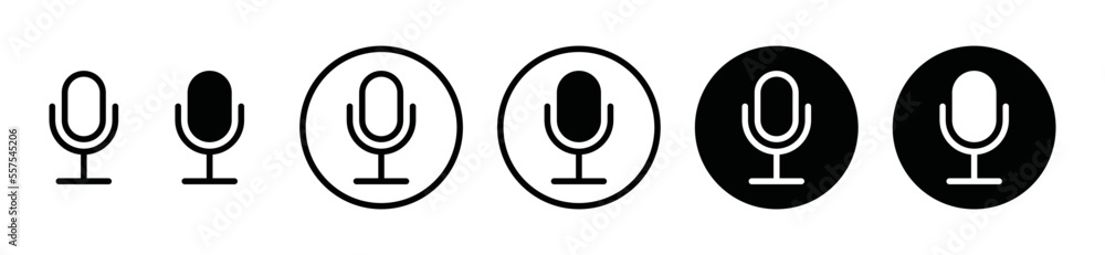 Microphone Icons. Mic in the circle sign. Karaoke mic icon. Broadcast ...