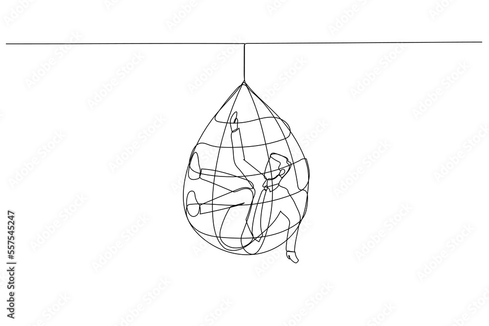 Illustration of businessman tangled in net trap metaphor of business ...
