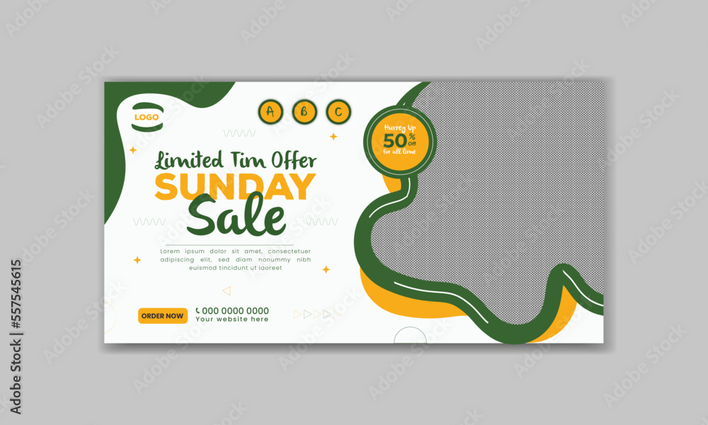 Sunday sale Special food menu resaurant business social medial post ...