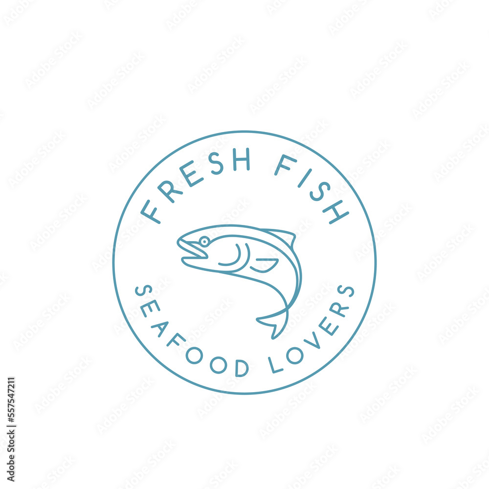 fish tuna seafood logo design with restaurant fish market minimalist ...