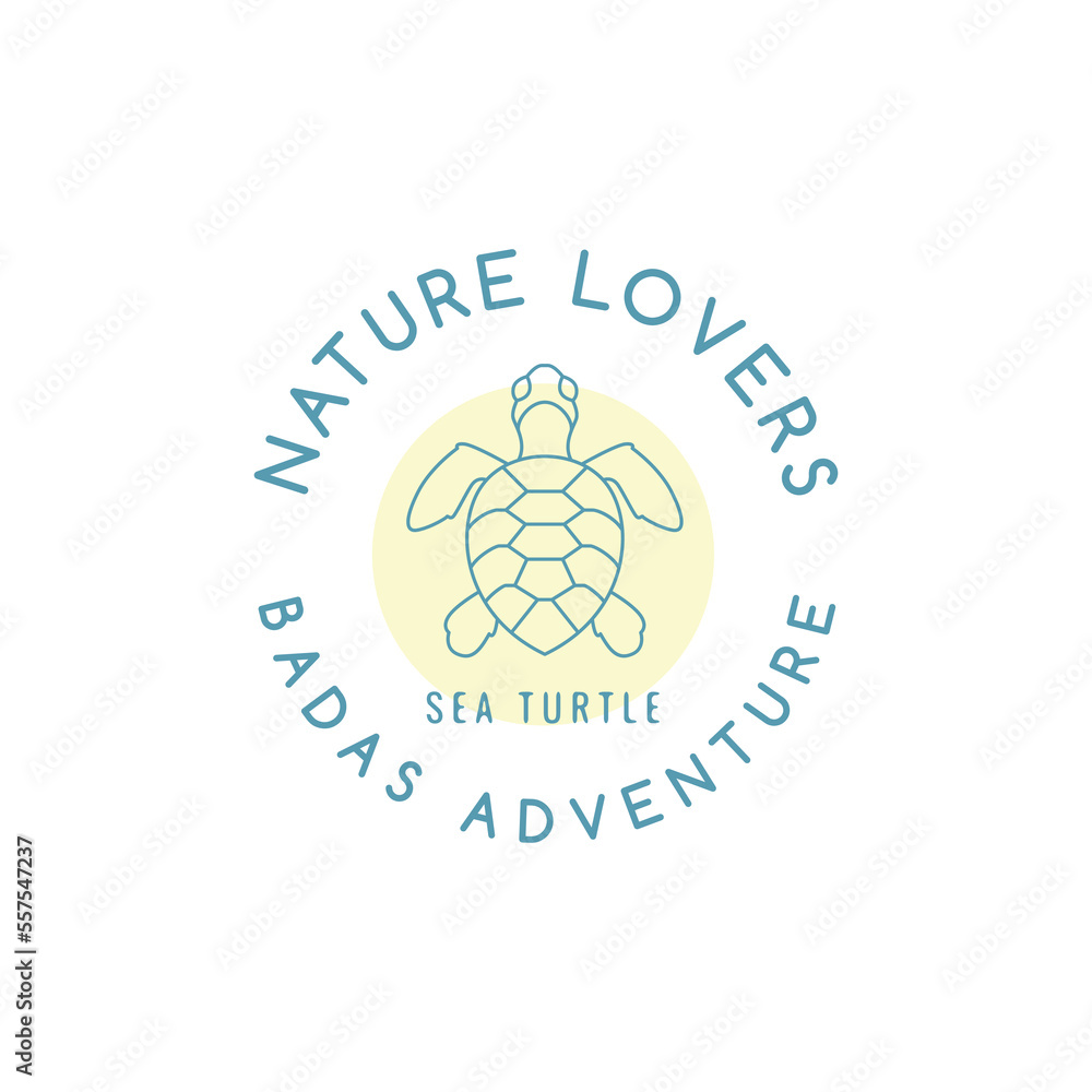 sea turtle logo design vector minimal style Stock Vector | Adobe Stock