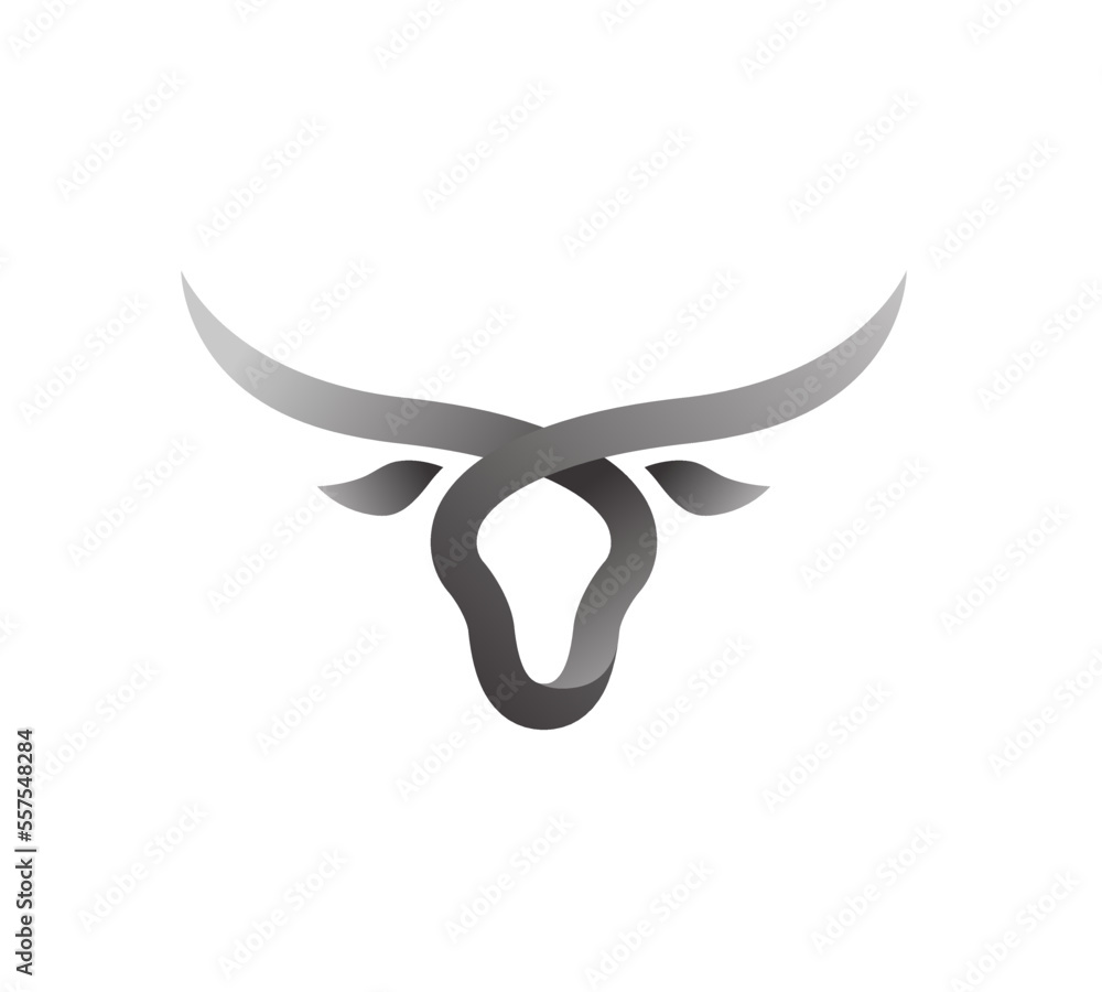 abstract simple Bull head vector logo concept,Buffalo head logo, Bull ...