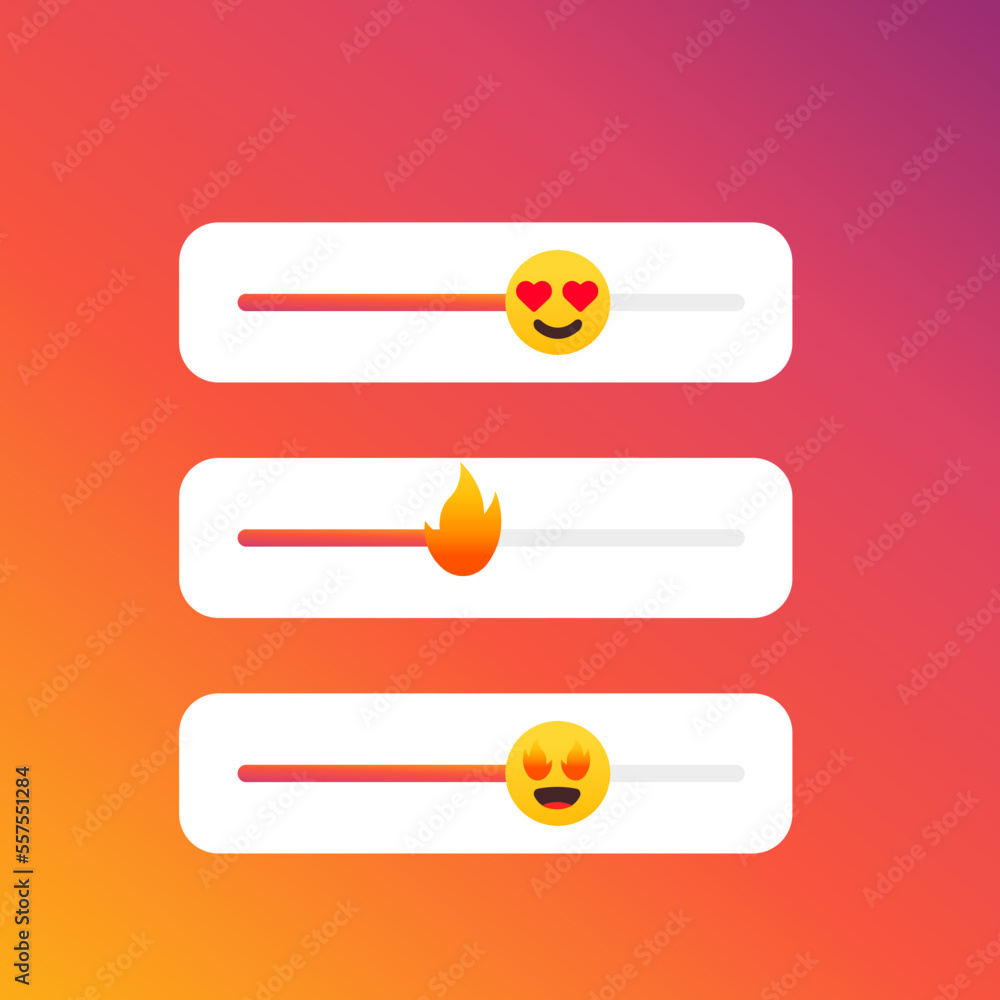Emoji Stories social media sticker slider. Social Media gradient background icon template ...