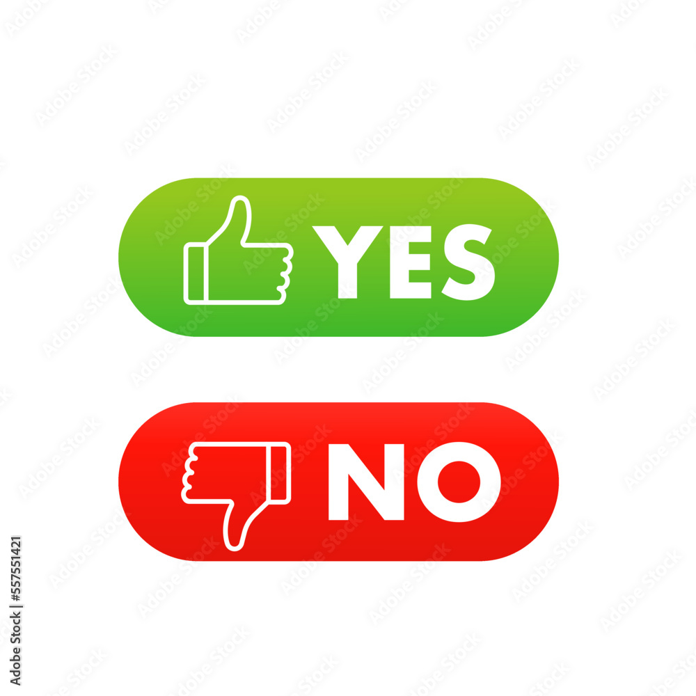 Icons yes and no sign. Concept of finger up and down. What can and ...