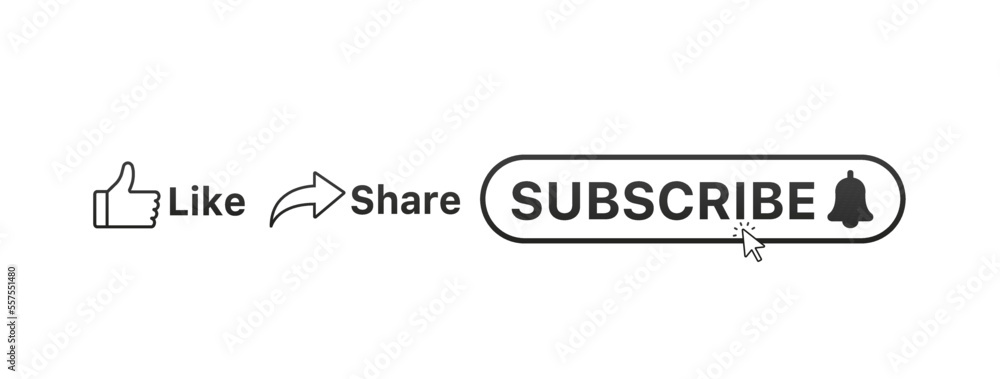 Like, share , subscribe button symbol design for social media post ...