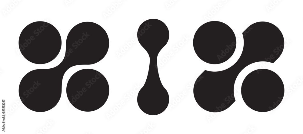 Metaball, connected dots, circles pattern, texture element. Vector 10 ...