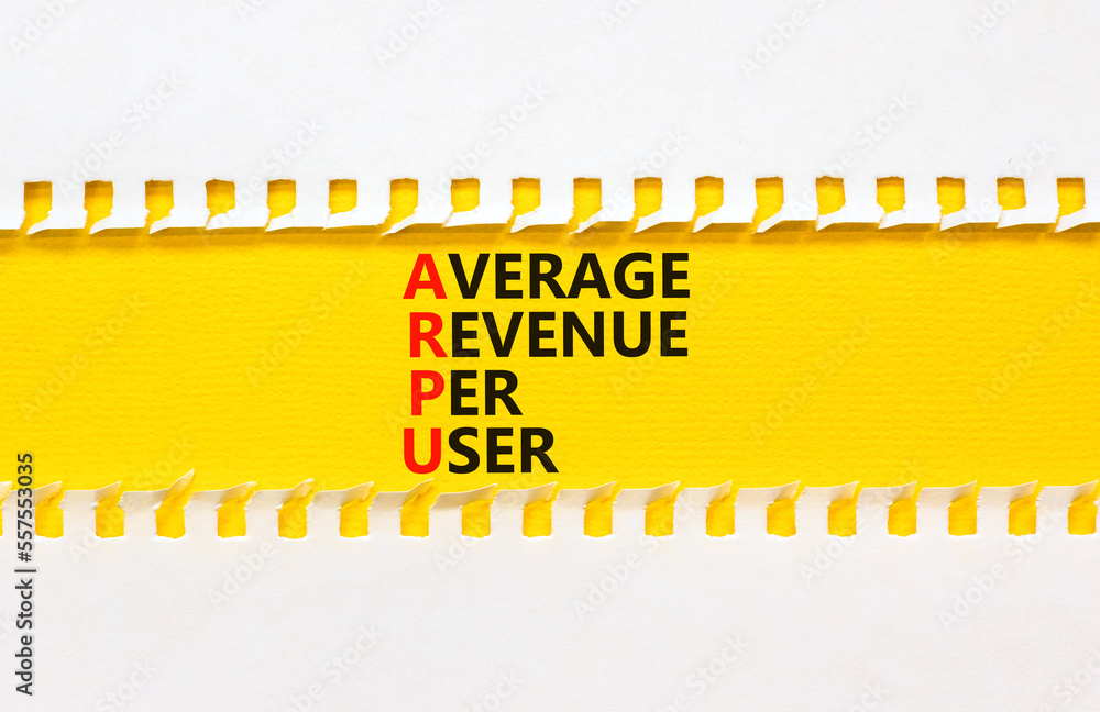 ARPU average revenue per user symbol. Concept words ARPU average ...