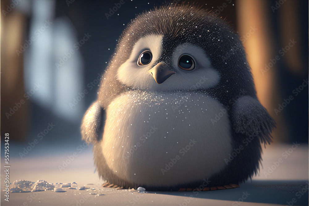 A cute 3d baby Penguin in winters 2023 | Penguin enjoying the cold ...