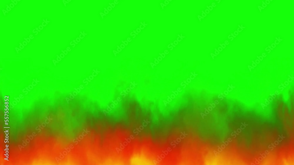 Realistic Fire Animation with Green Screen Background for video editing ...