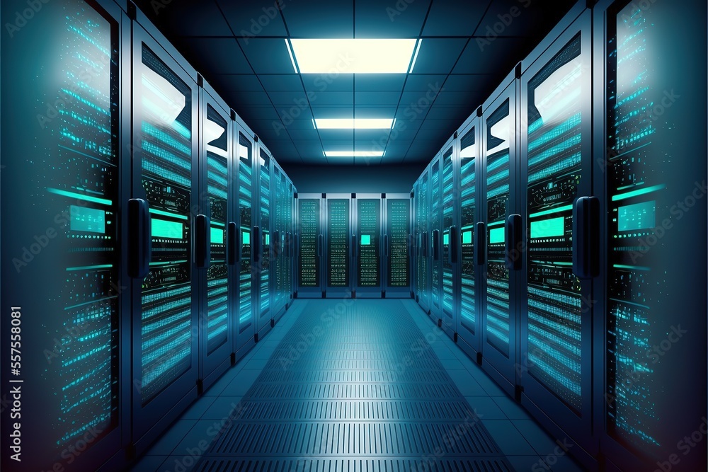 Server internet datacenter room, network, technology concept background ...