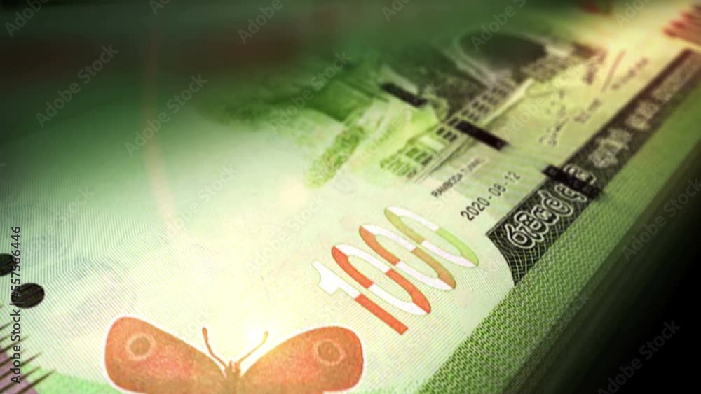 Sri Lanka money Sri Lankan Rupee money counting. LKR banknotes. Fast ...