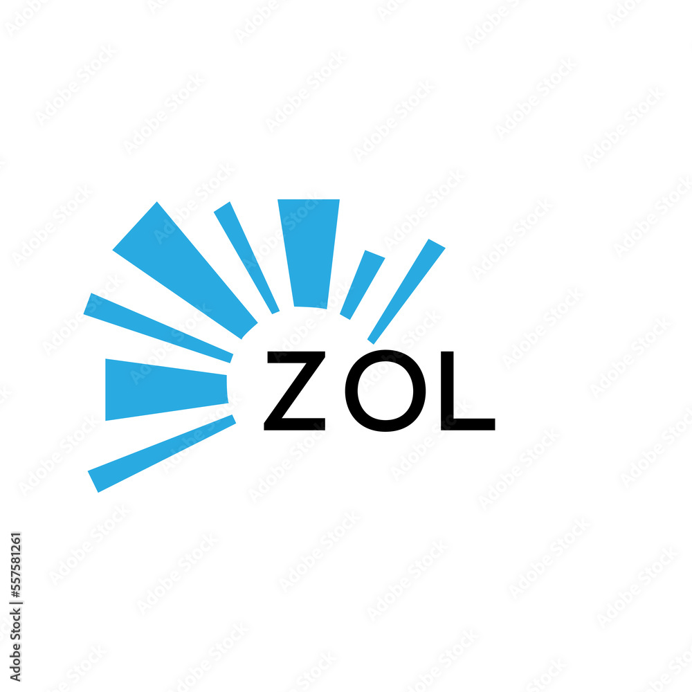 Vetor de ZOL letter logo. ZOL blue image on white background and black letter. ZOL technology ...