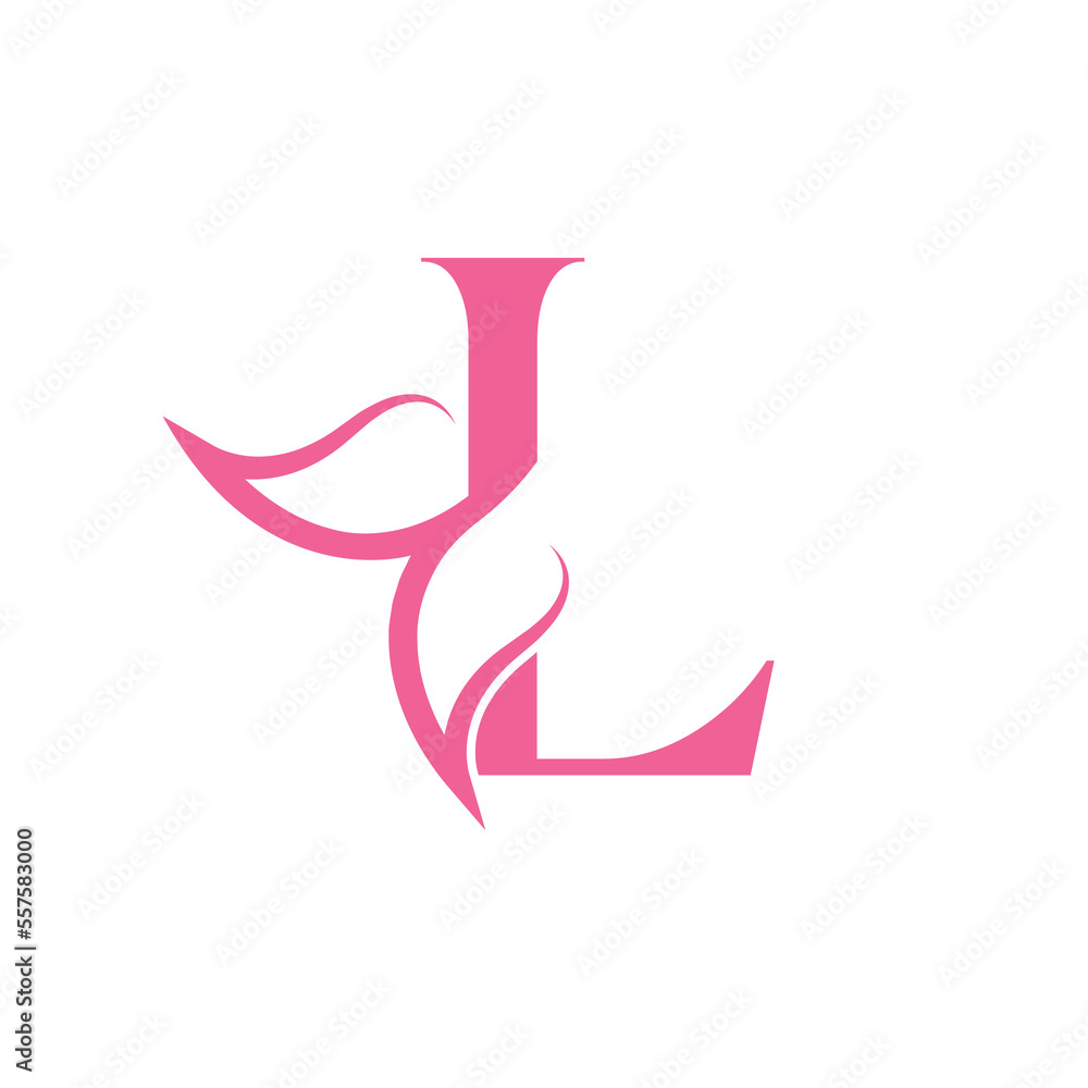 flower beautiful beauty logo letter L Stock Vector | Adobe Stock