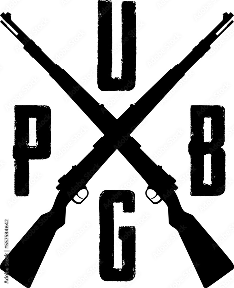 pubg with kr98 rifle symbol logo eps vector Stock Vector | Adobe Stock