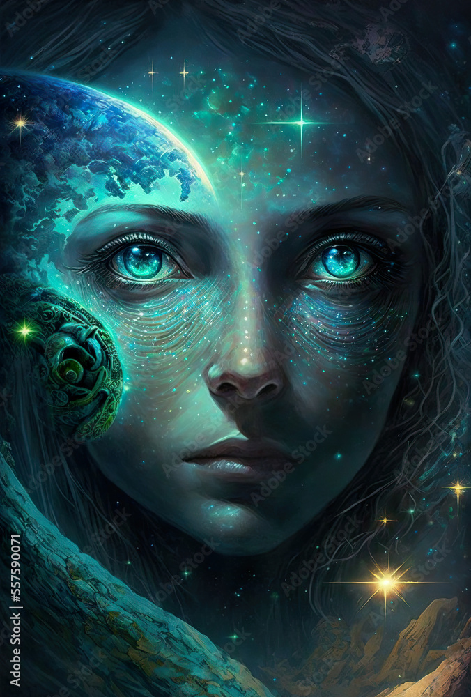Concept starseed, star seed, origin from other planets or dimensions ... Concept starseed, star seed, origin from other planets or dimensions ...