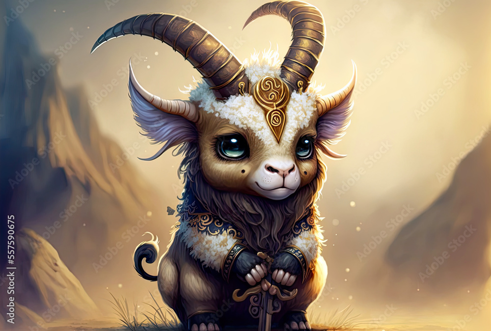 Capicorn cute zodiac symbol Stock Illustration | Adobe Stock