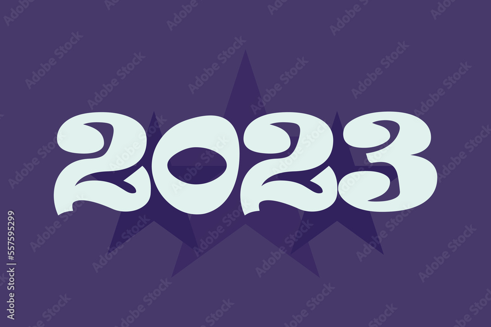 2023 typography vector design. Happy New Year 2023. Vision 2023 ...