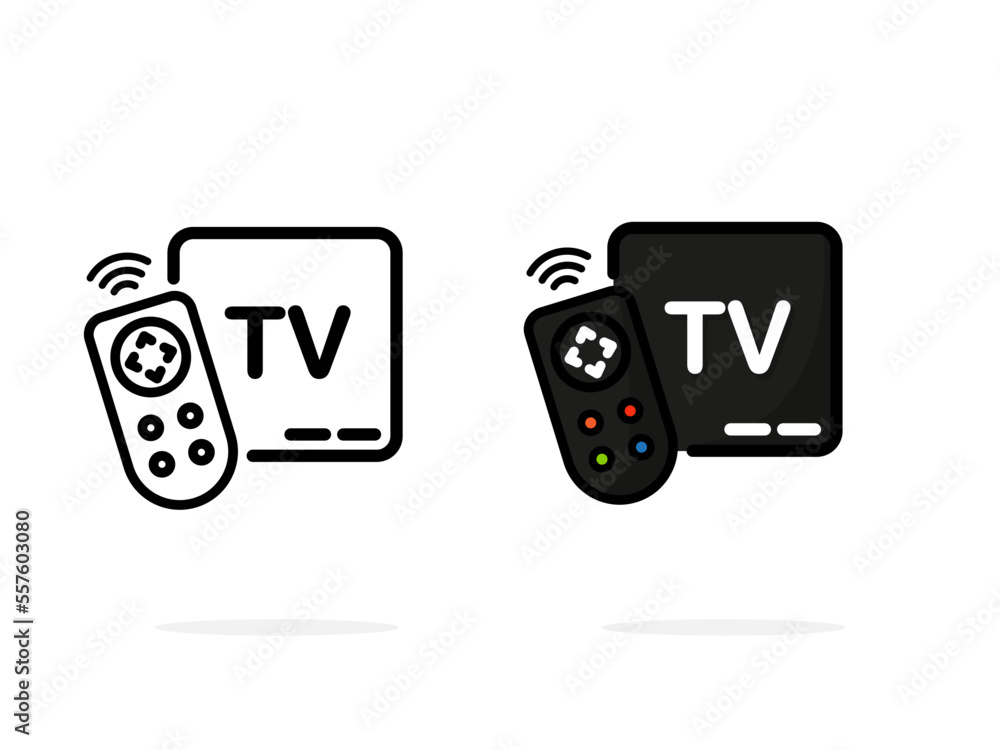 tv box icon, digital multimedia remote controller for web app banner ...