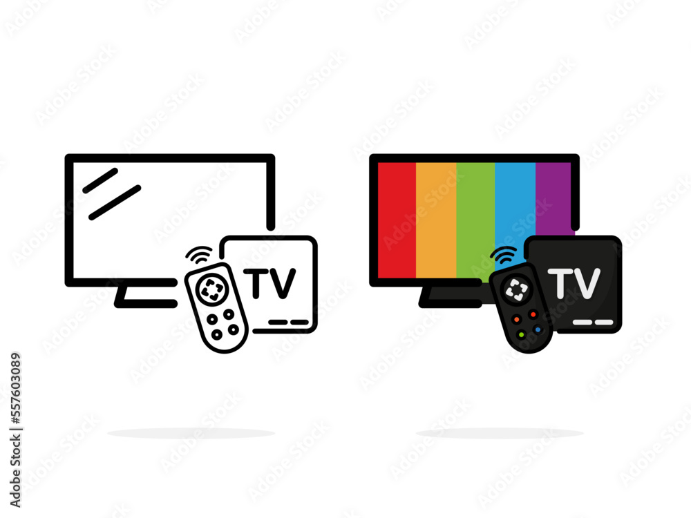 tv box icon, digital multimedia remote controller for web app banner ...
