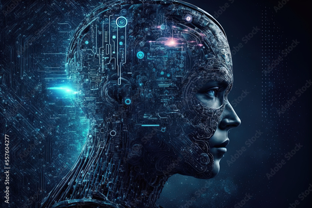 Background in science and technology. Generative AI Stock-Illustration | Adobe Stock