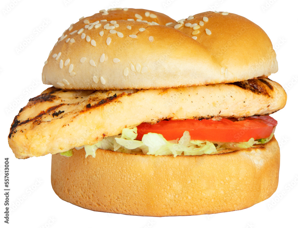 Grilled Chicken Sandwich Transparent Background Stock Photo | Adobe Stock