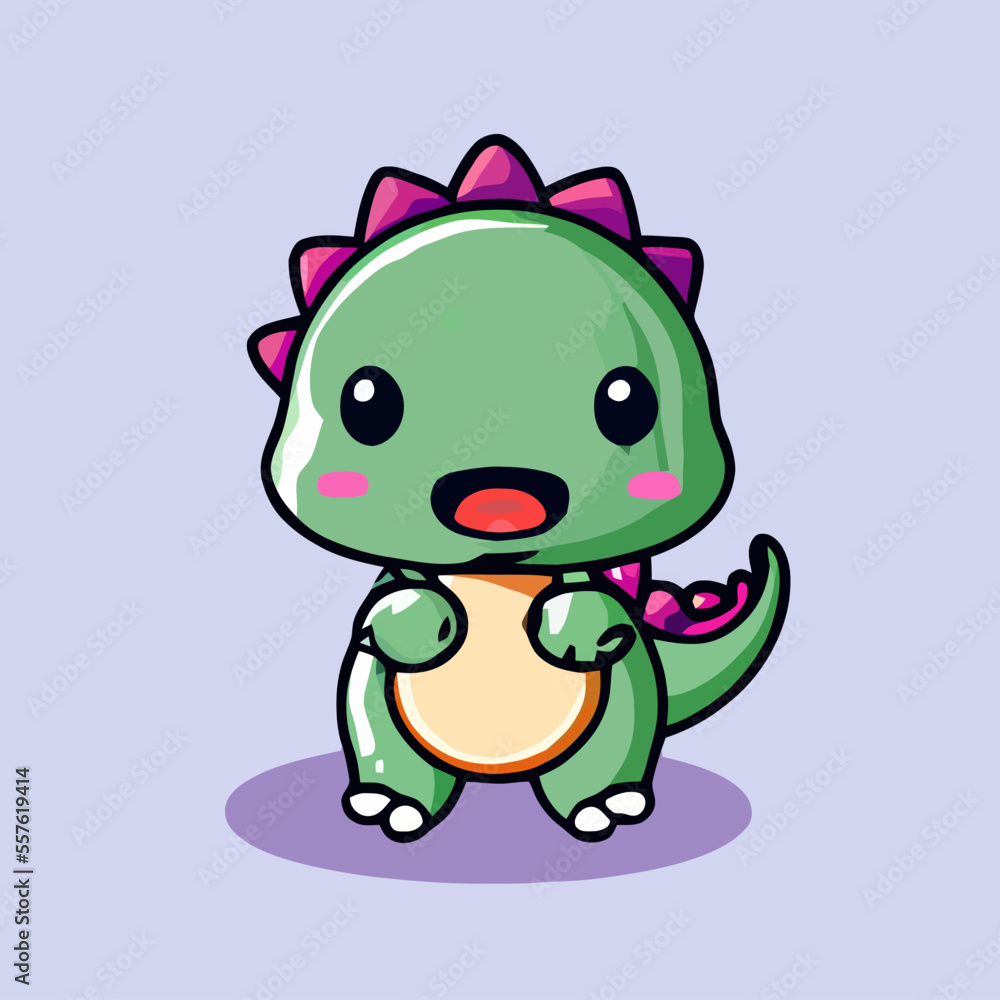 Cute Dinosaur illustration Dinosaur kawaii chibi vector drawing style ...