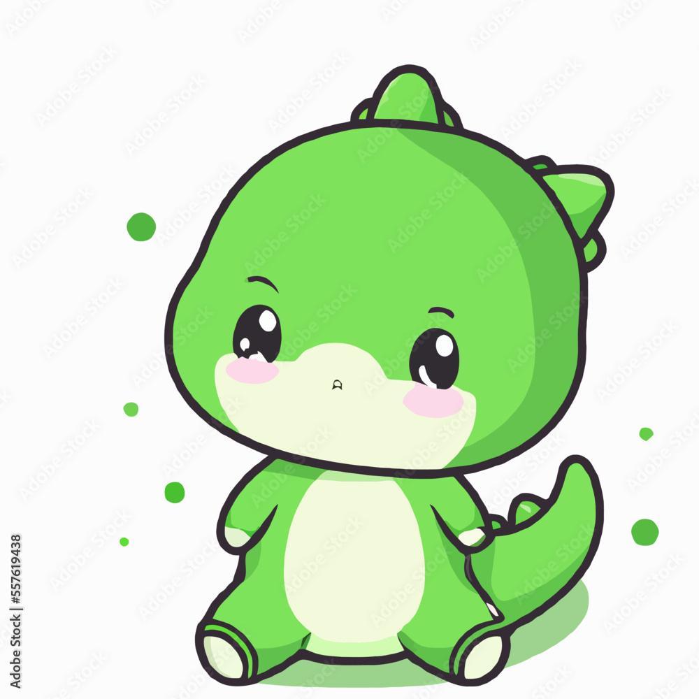 Cute Dinosaur illustration Dinosaur kawaii chibi vector drawing style ...