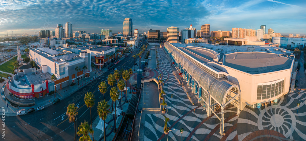 Long Beach CA walkway heading toward downtown Stock Photo | Adobe Stock
