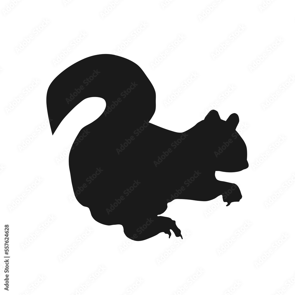 Cute squirrel silhouette vector illustration. Editable graphic ...