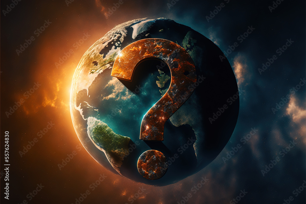 planet earth with question mark Stock Illustration | Adobe Stock