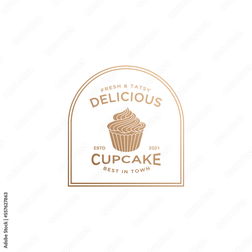 Cupcake Logo Vector Bakery Illustration, Pastry Design Inspiration ...