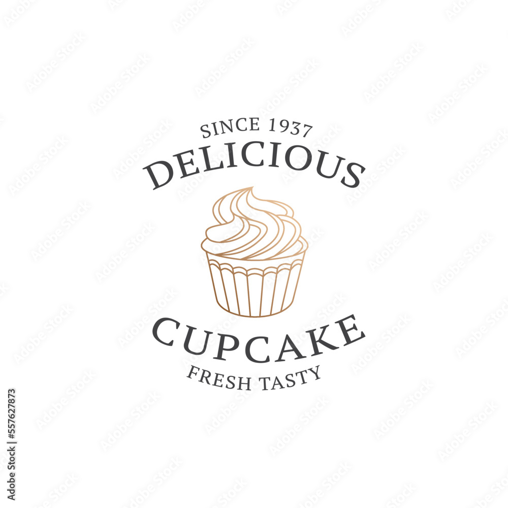 Cupcake Logo Vector Bakery Illustration, Pastry Design Inspiration ...