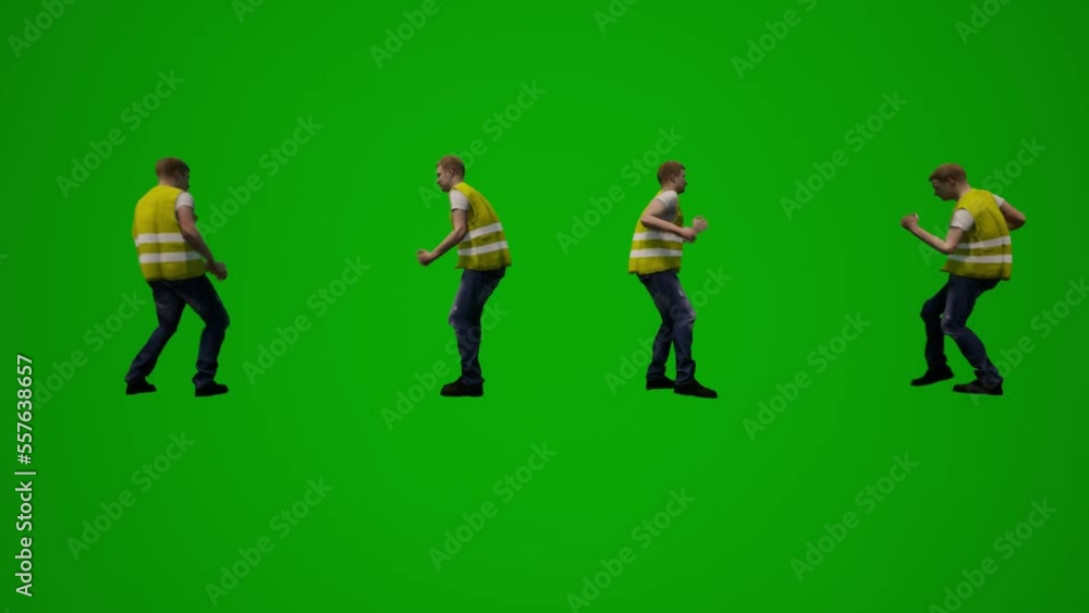 Animated images of several street and road construction workers on a ...