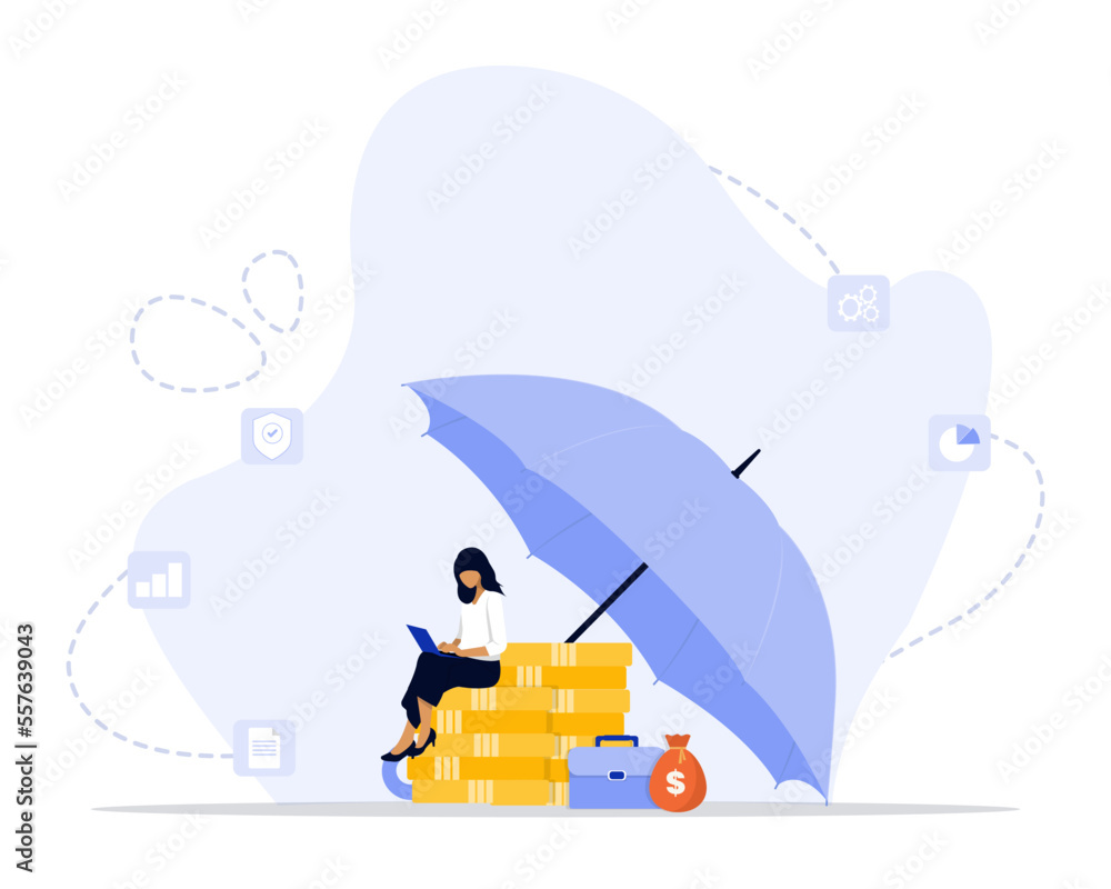Asset Management Security Vector Illustration Concept Showing a ...
