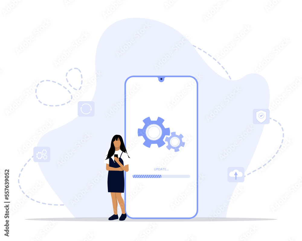 System Update Concept illustration, Showing people update operating ...