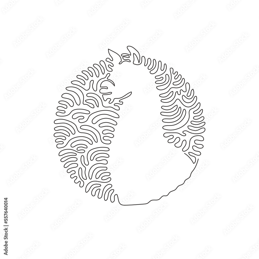 Single Curly One Line Drawing Of Cute Alpaca Abstract Art Continuous Line Draw Graphic Design
