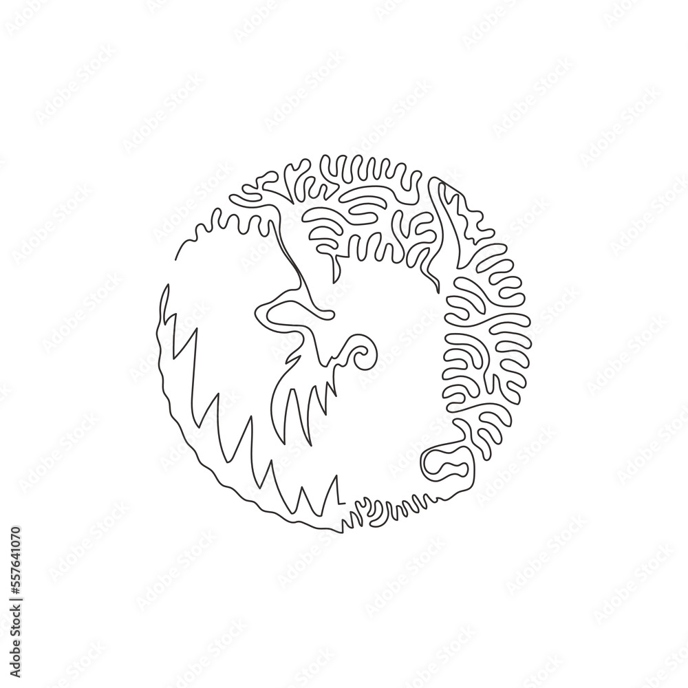 Continuous one curve line drawing of herbivore mammals abstract art in ...