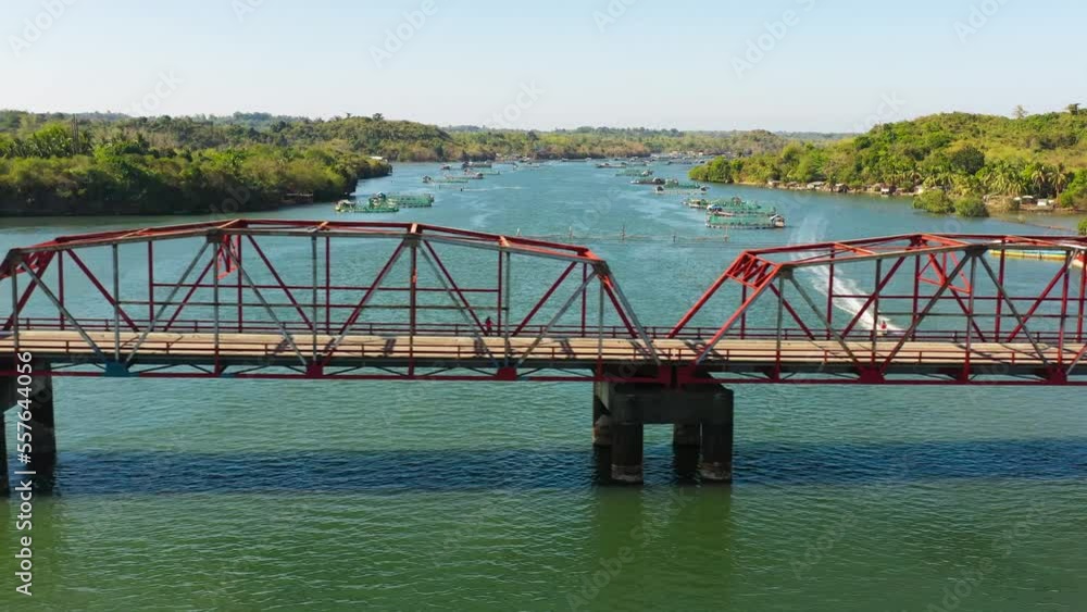 Anda Steel Bridge connecting the island of Luzon and the island of the ...