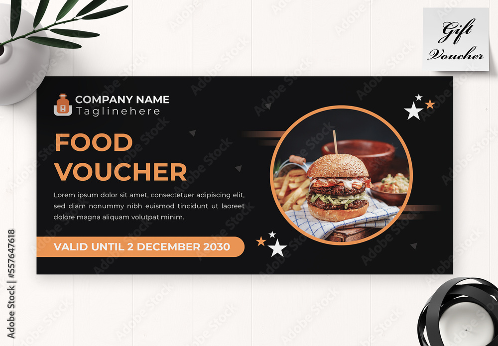 Food Voucher Design Template Stock Template | Adobe Stock