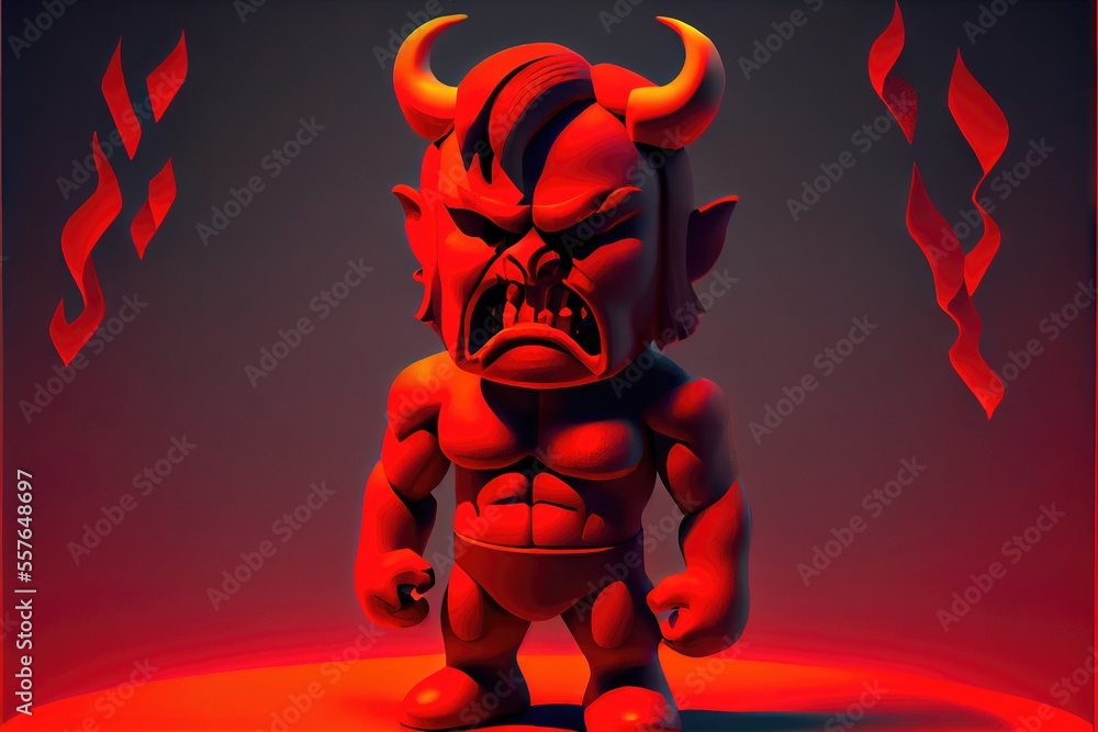 Satan in Hell - The devil is a red demon living in the hellish ...