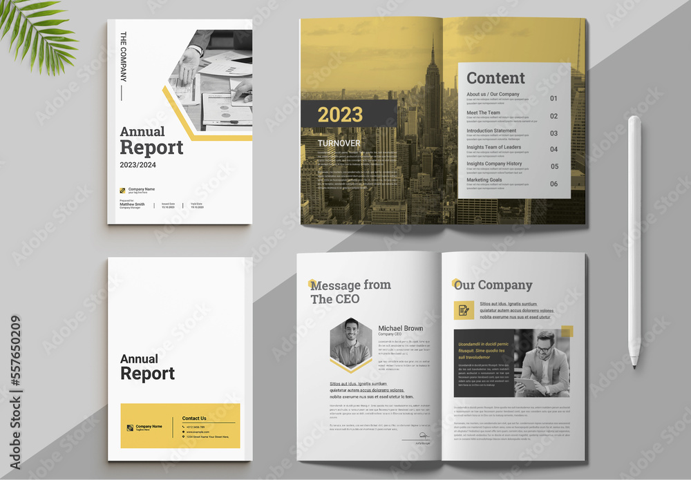 Annual Report Design Layout Stock Template | Adobe Stock