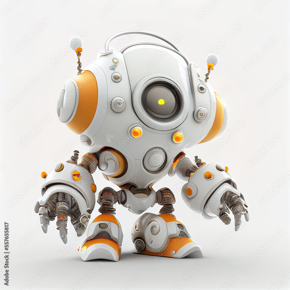 Character design of little robot on isolated background (Created with ...