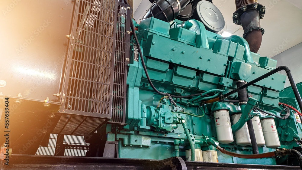 System of Fuel pump and Fuel Filter on the engine diesel generator ...
