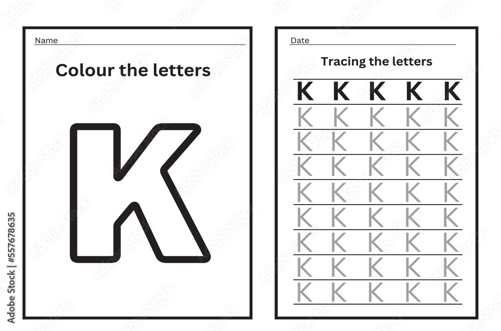 Alphabet tracing practice Letter K. Tracing practice worksheet ...
