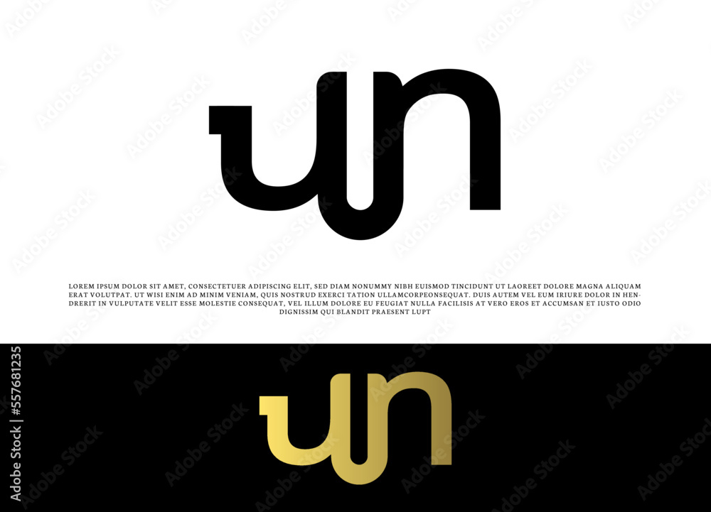 UN minimal logo design with vector file .eps, ai , Letters un joint ...