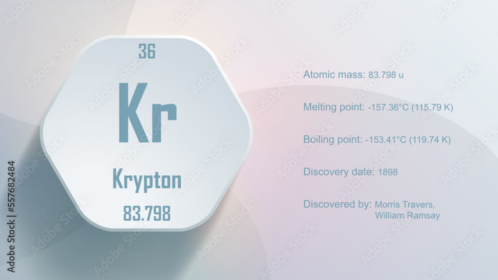 Modern periodic table element Krypton 3D Vector Illustration Stock ...