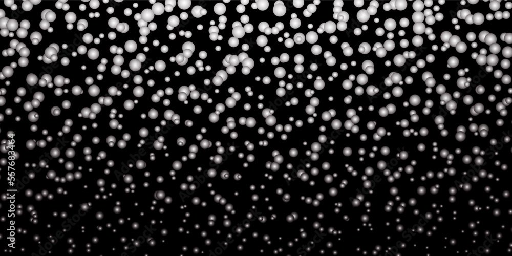 Abstract background with real falling snow on a black background and ...