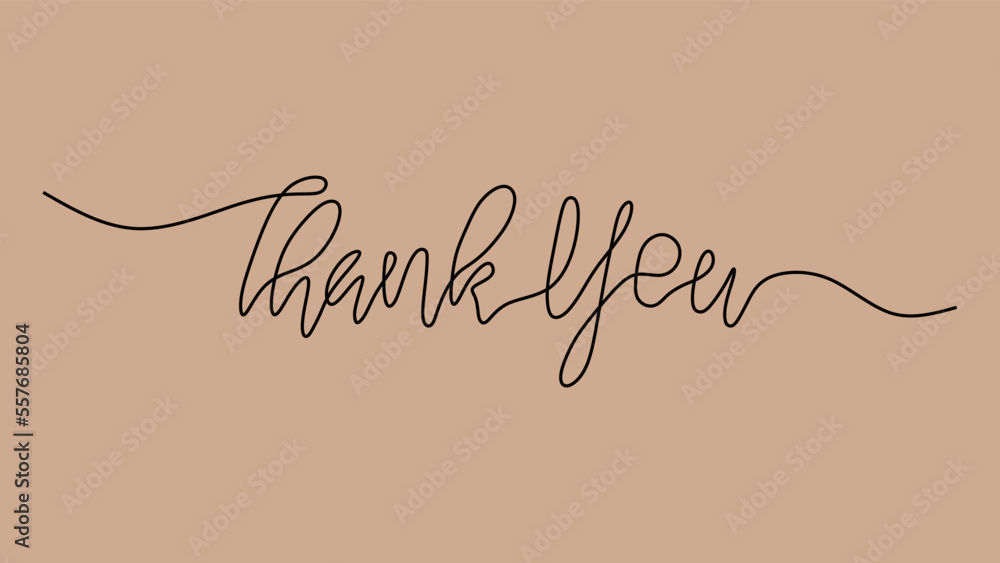 Thank you word text oneline continuous editable line art Stock Vector ...