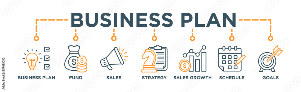 Business plan banner web icon vector illustration concept with icon of ...